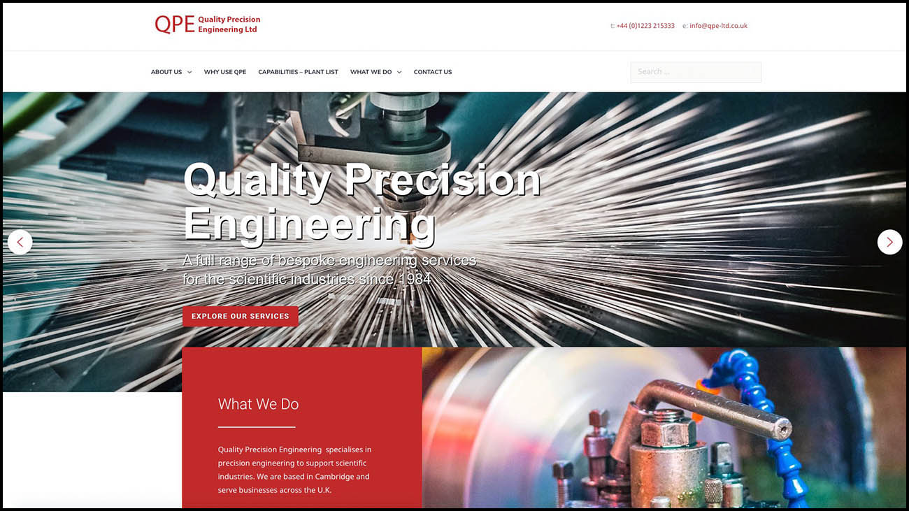 QPE Launch New Website - Quality Precision Engineering Ltd